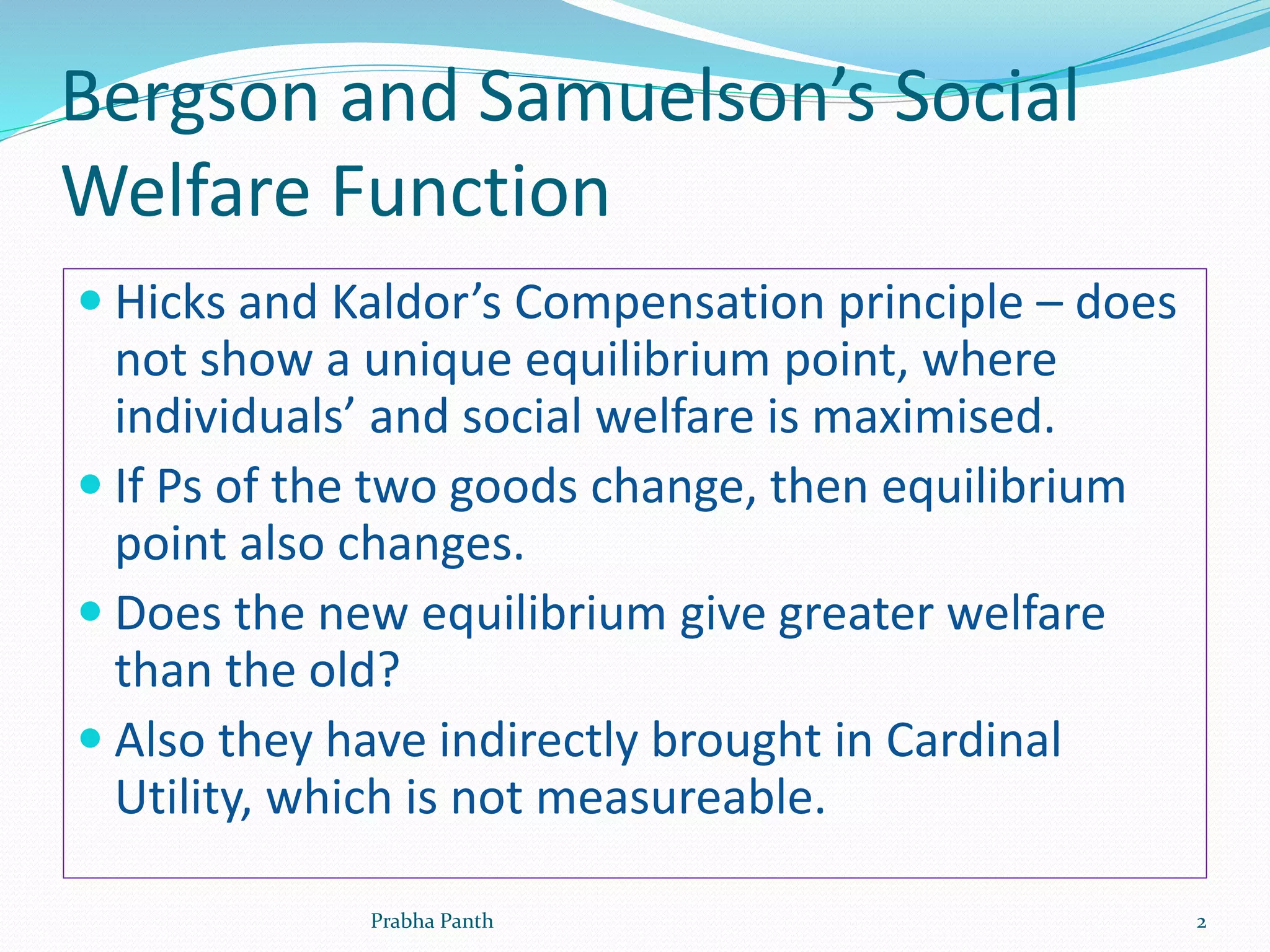 The Social welfare function | PPSX