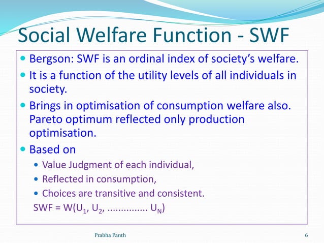 The Social welfare function | PPSX