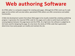 Unit 11 web authoring | PPTX | Internet | Computing