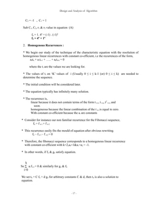 Design and Analysis of algorithms | PDF