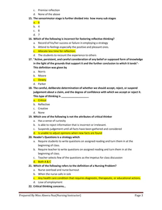 Unit 1 & 2.docx is the mcqs for teaching learning for nursing | DOCX