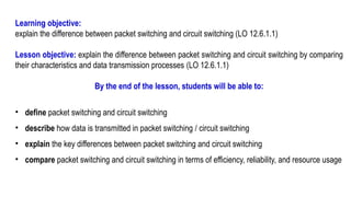 Unit 12.3C - Week 1, Lesson 4 - Packet switching and Circuit switching.pptx