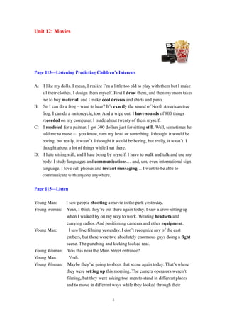 Unit 12 audio script | PDF