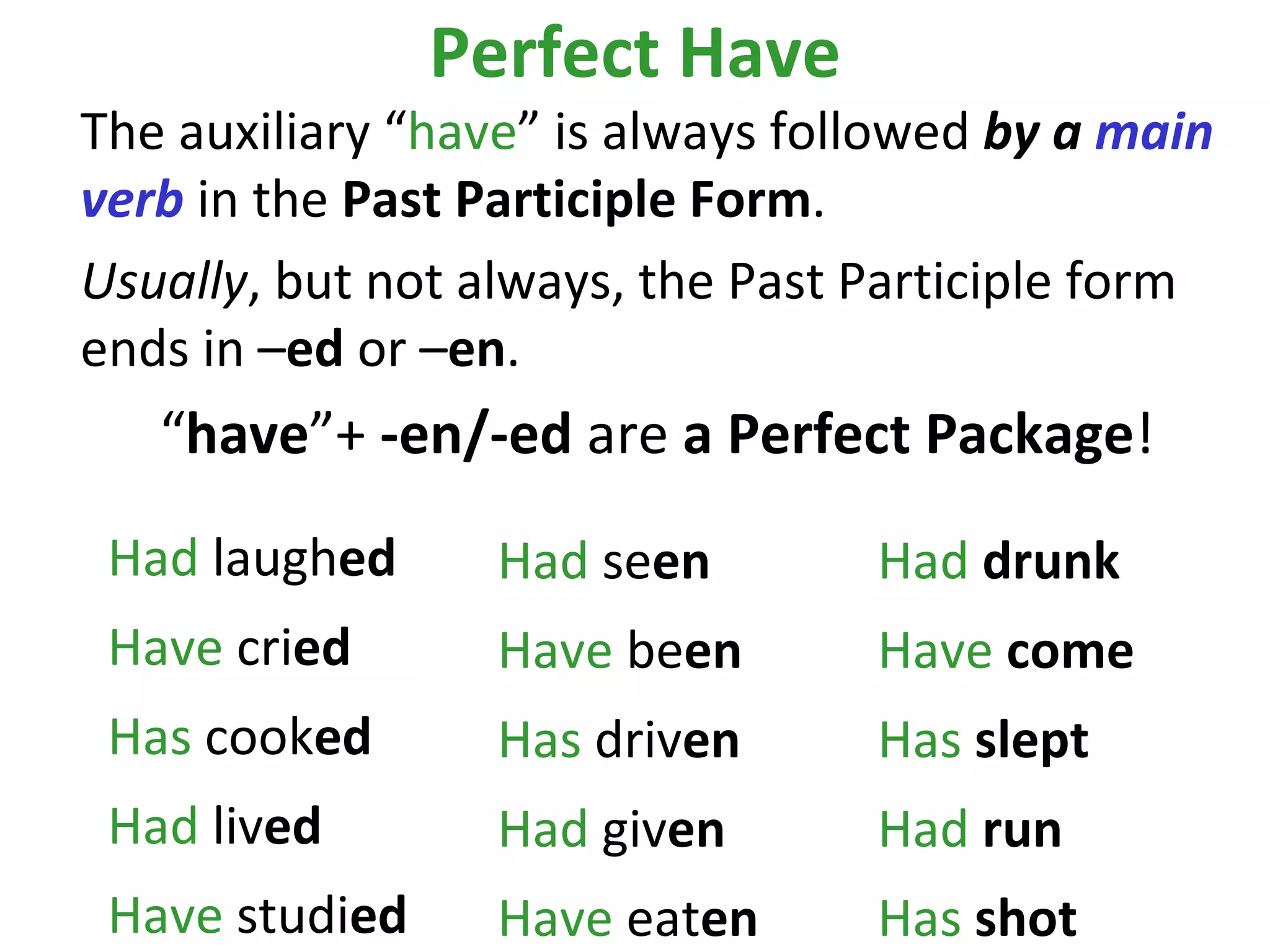 Unit 12 auxiliary phrases, forms of the verb and tense | PPT