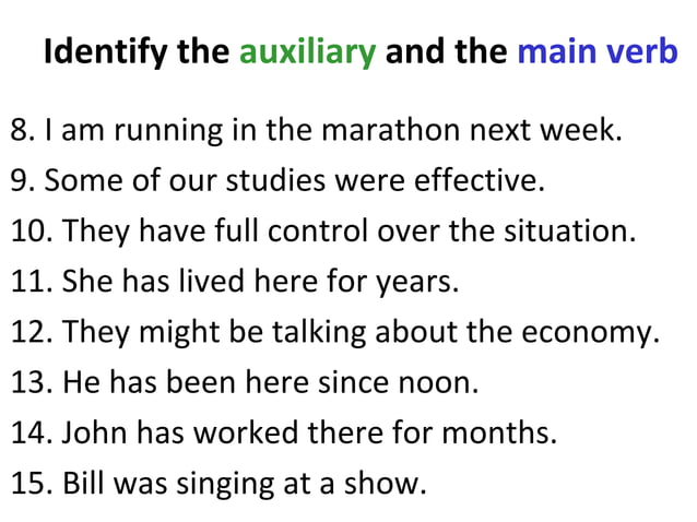 Unit 12 auxiliary phrases, forms of the verb and tense | PPT