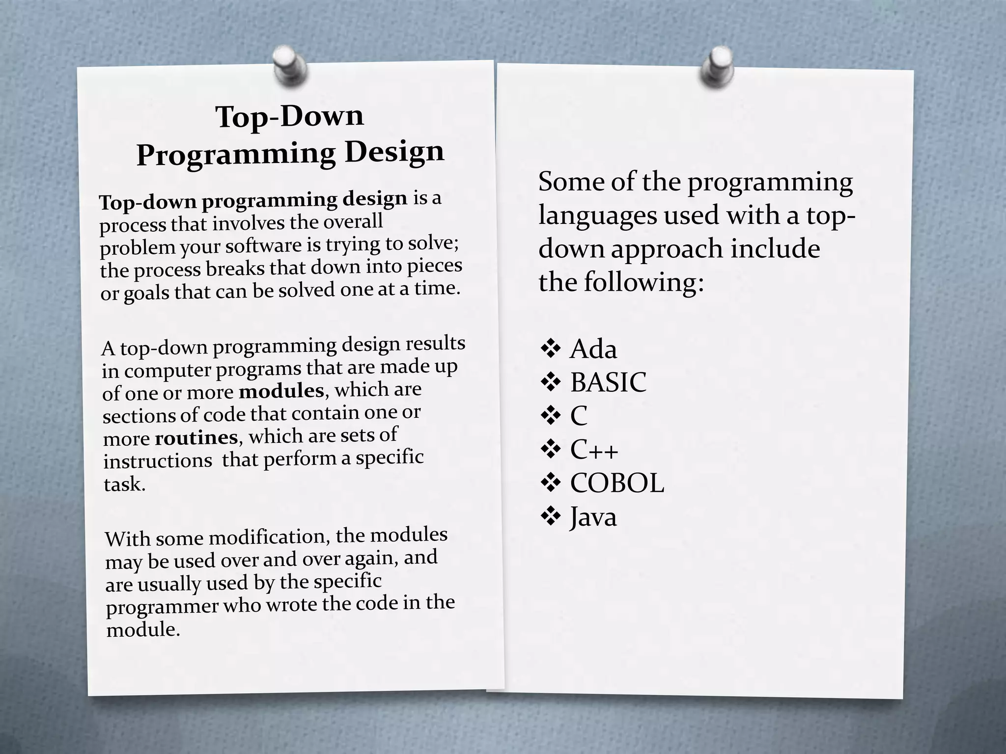 Unit 12 sec 2-programming design | PPTX