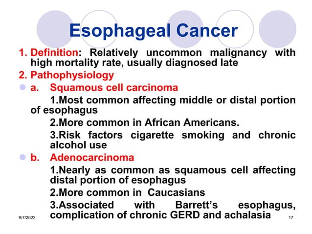 Unit 1_ 2 Hiatal hernia, Achalasia, Esophageal cancer, Gastritis, Ulcer ...