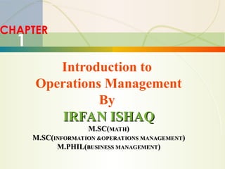 introduction to production & operations management unit 1 | PPT