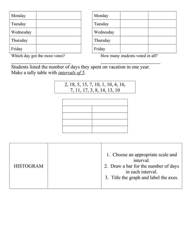 Unit 12 lesson 3 frequency tables & histograms | DOC | Homework and ...