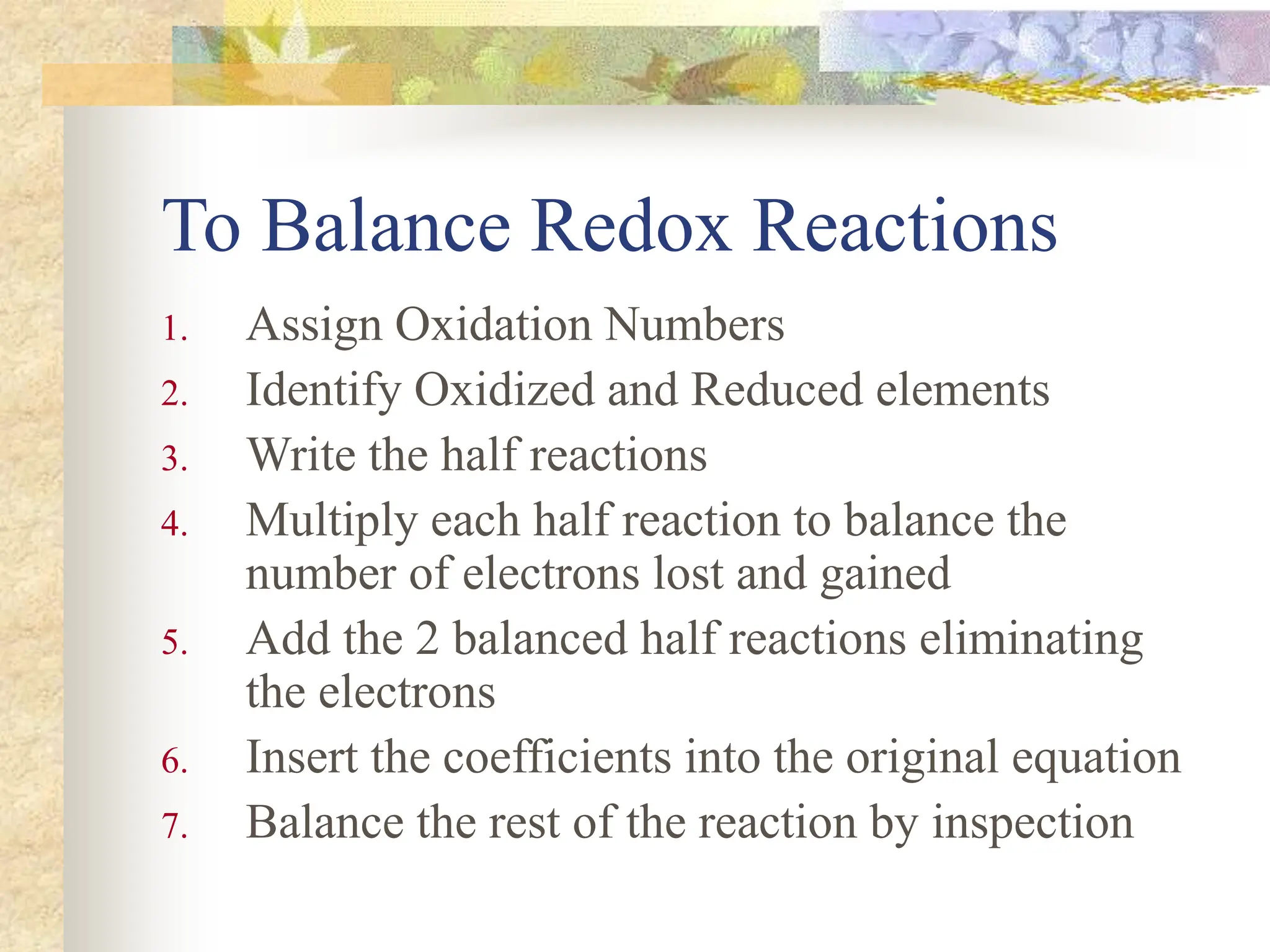 Unit 12 Redox Reactions Notes Chemistry 0620 | PPT