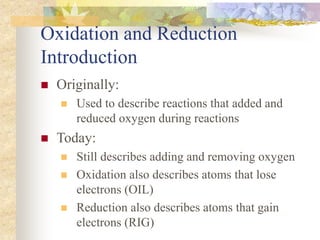 Unit 12 Redox Reactions Notes Chemistry 0620 | PPT