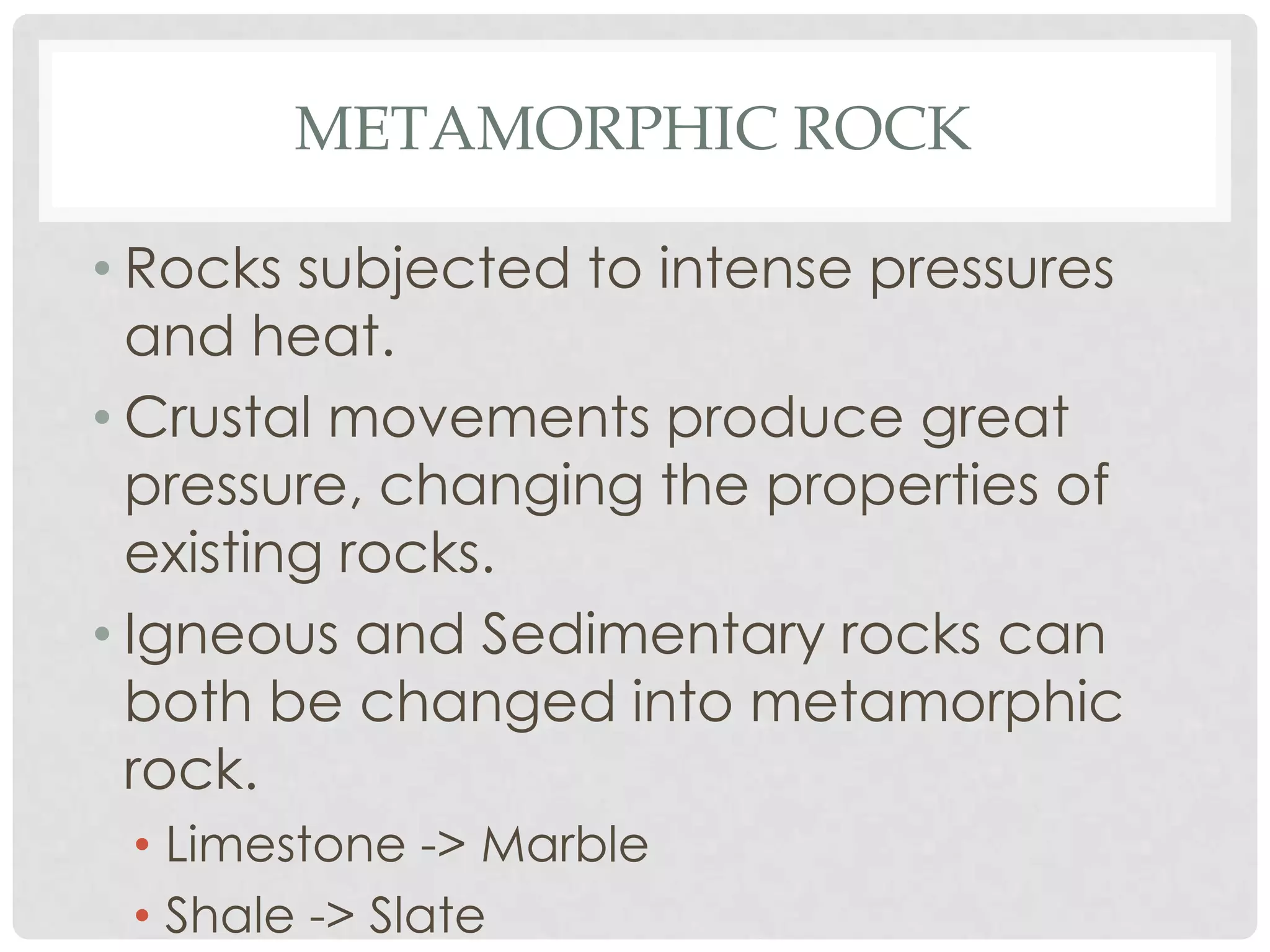 Unit 12 rock types | PPT