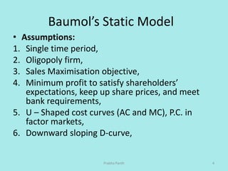 Baumol’s theory of sales maximisation | PPSX