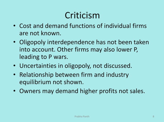 Baumol’s theory of sales maximisation | PPSX