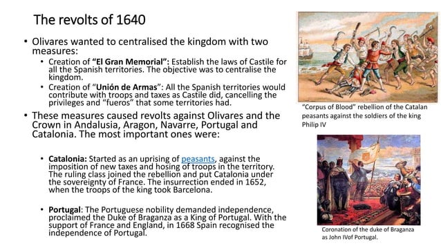 Unit 13 decline of spanish empire | PPTX | War and Conflicts
