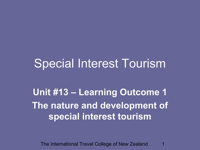 Special Interest Tourism | PPT | Social Networking | Internet