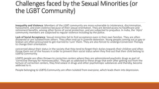 LGBTQ ISSUES IN INDIA AND LEGAL CHALLENGES | PPTX