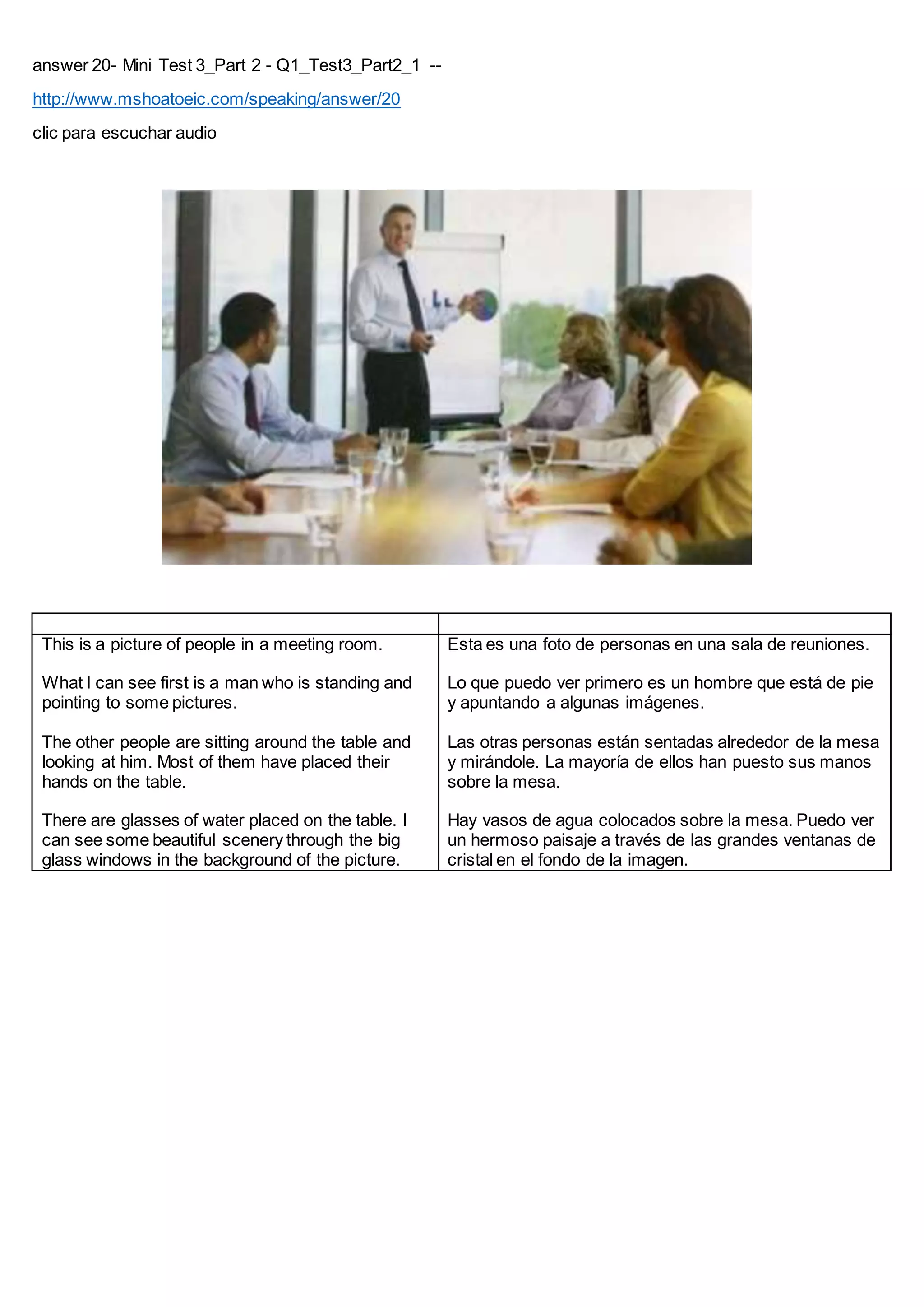 Pet speaking PICTURE DESCRIPTION PET describir una imagen | PDF