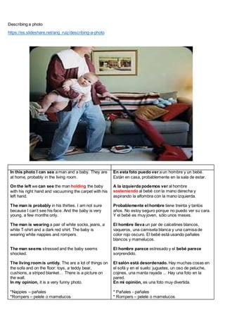 Pet speaking PICTURE DESCRIPTION PET describir una imagen | DOCX