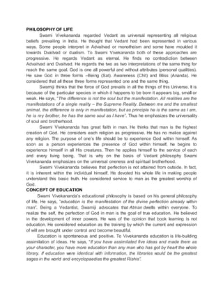 Unit 14.philosophical and educational thoughts of swami vivekananda and ...