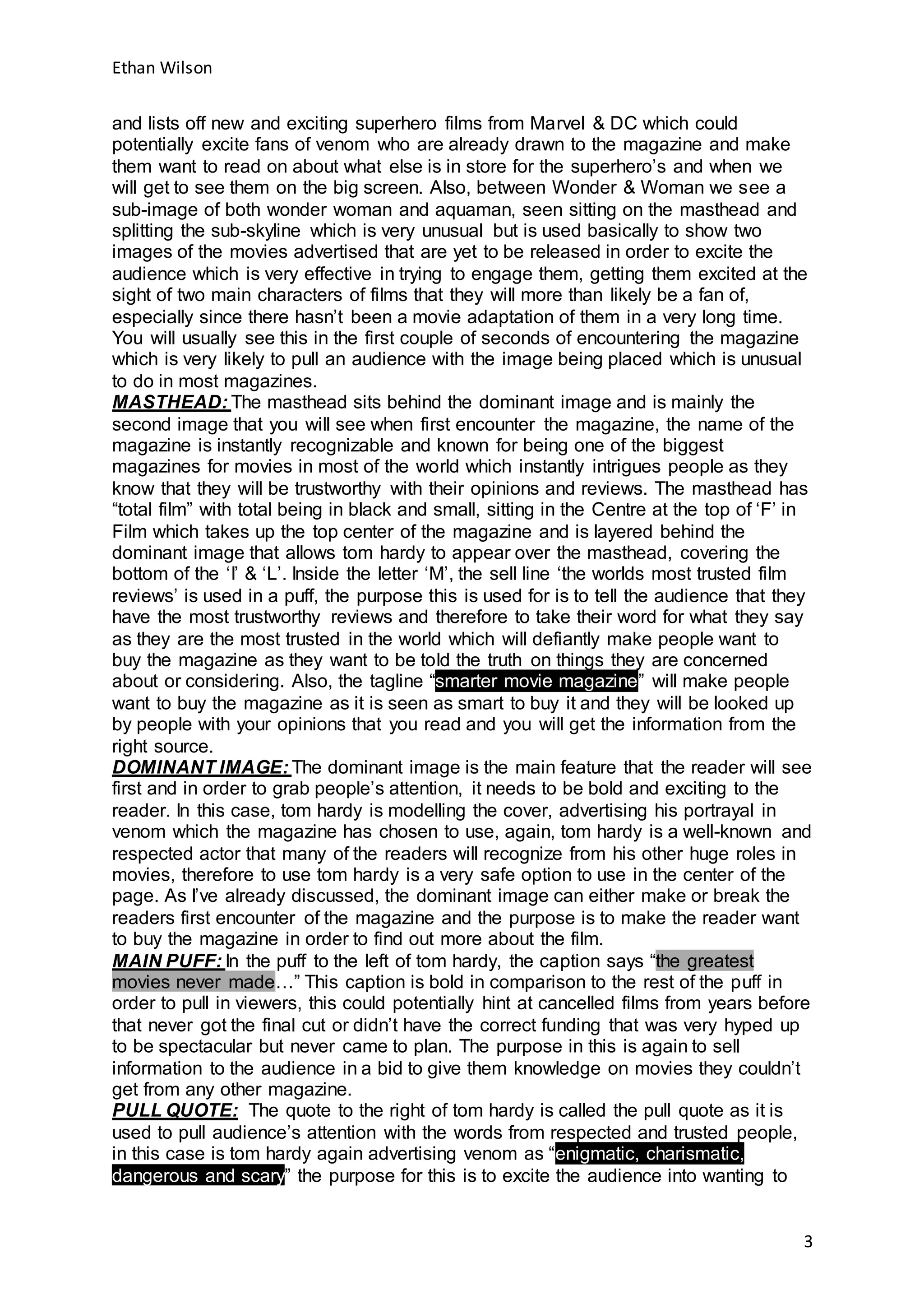 Unit 14 digital and print magazine production | DOCX