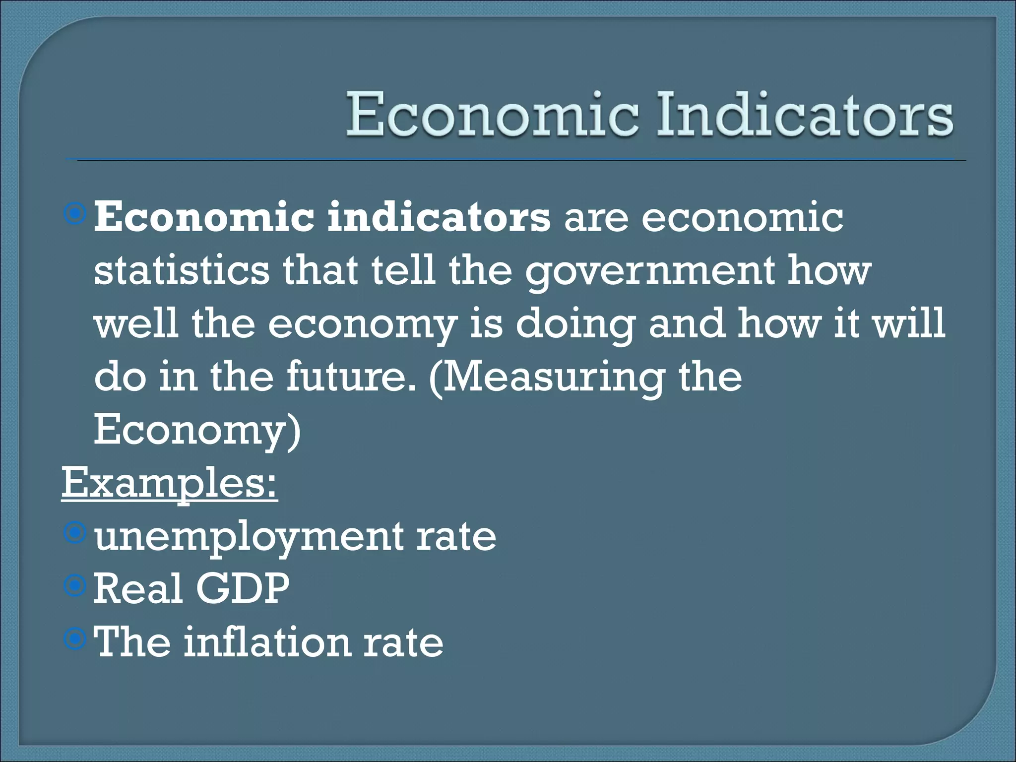 Unit 14 economic indicators | PPT