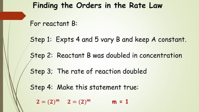 Chem 2 - Chemical Kinetics III - Determining the Rate Law with the ...