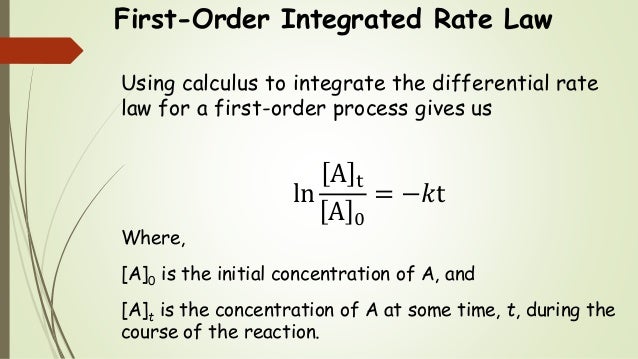Chem 2 - Chemical Kinetics IV: The First-Order Integrated Rate Law
