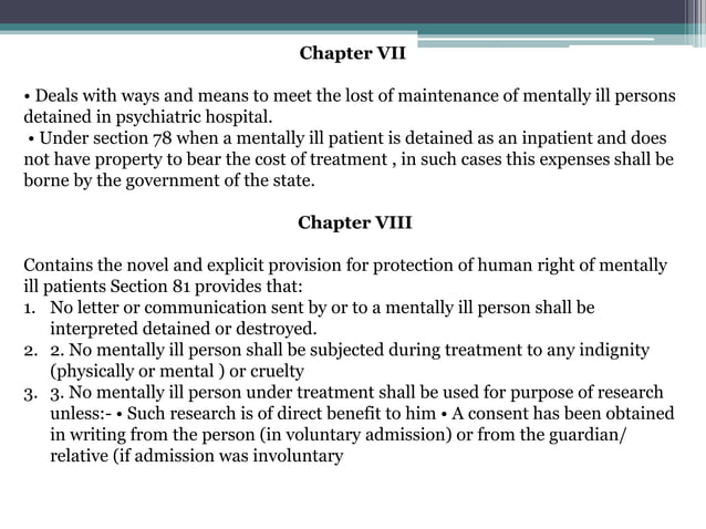 unit 14 LEGAL ASPECTS IN PSYCHIATRIC NURSING.pptx | Mental Health ...