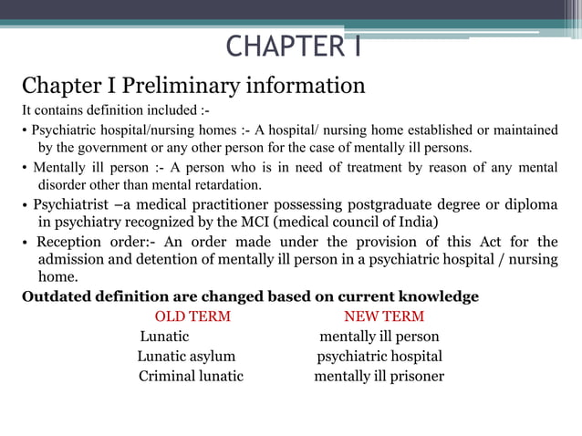 unit 14 LEGAL ASPECTS IN PSYCHIATRIC NURSING.pptx | Mental Health ...