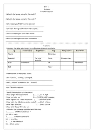 Unit 14 revision | PDF