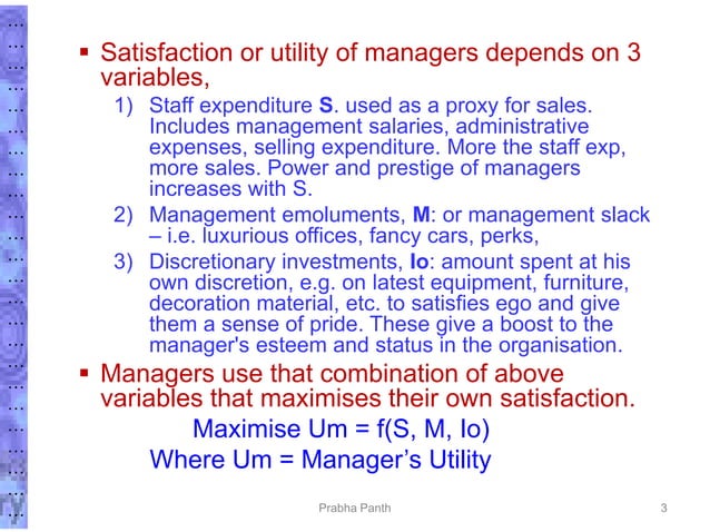 Williamson’s model of managerial discretion | PPSX