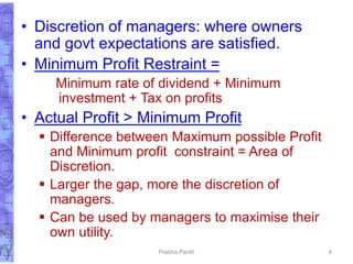 Williamson’s model of managerial discretion | PPSX