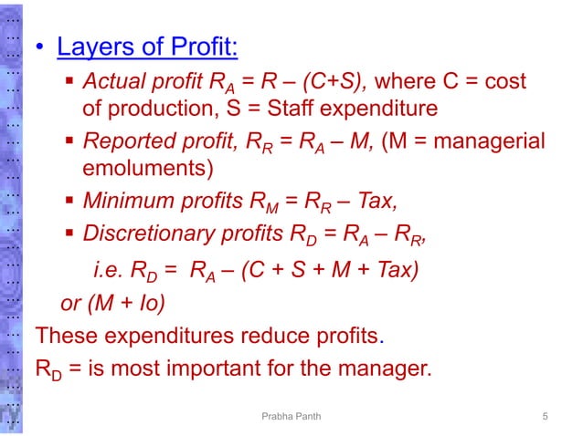 Williamson’s model of managerial discretion | PPSX