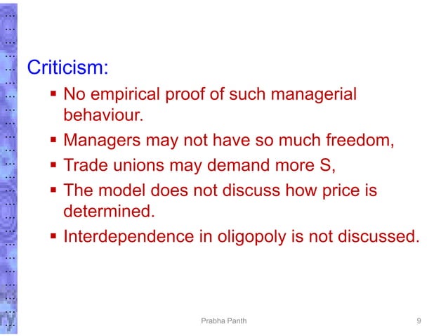 Williamson’s model of managerial discretion | PPSX