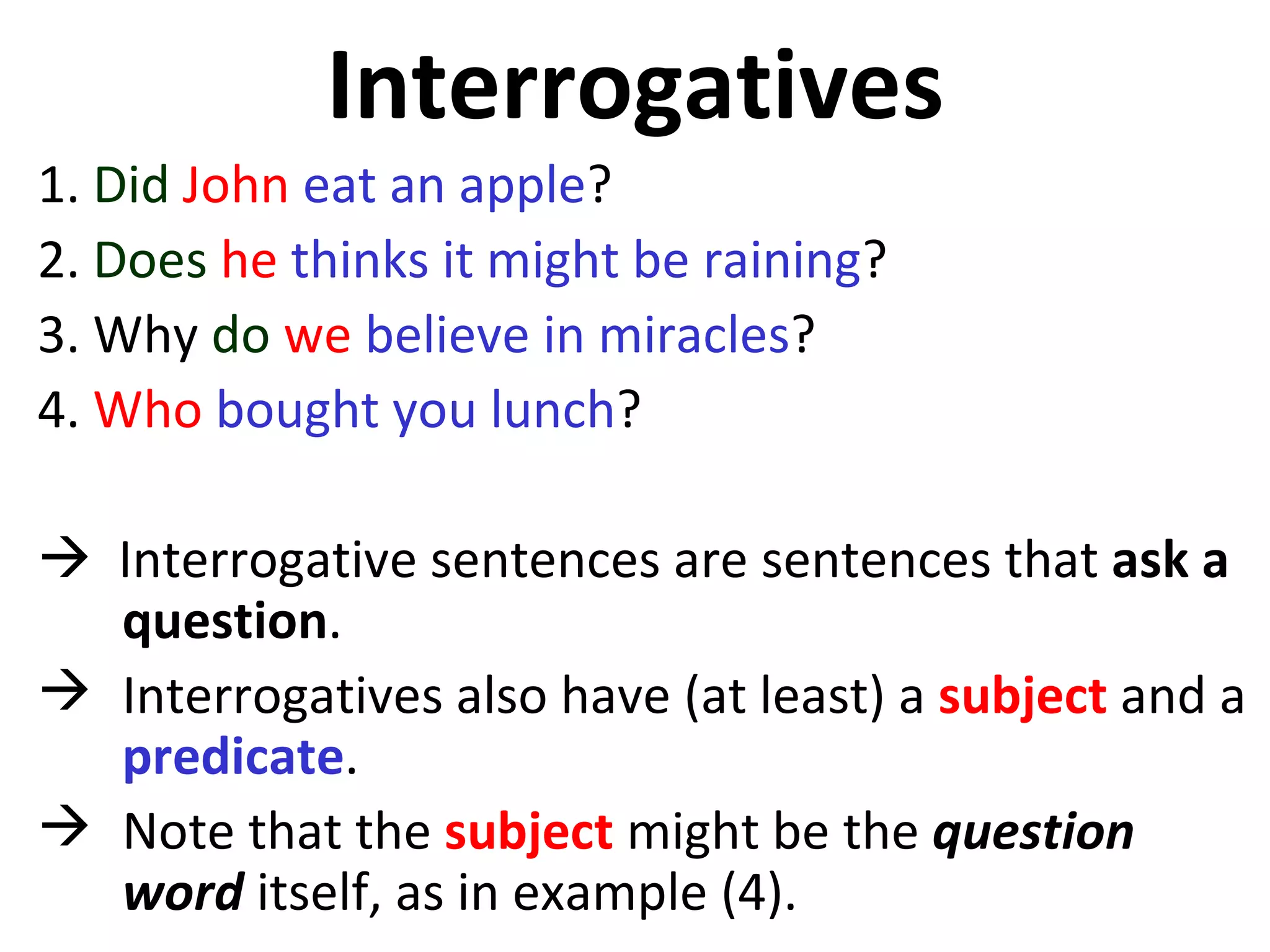 Unit 15 functions of sentences | PPT