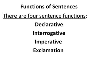Unit 15 functions of sentences | PPT