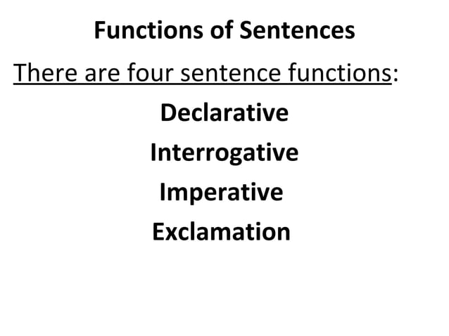 Unit 15 functions of sentences | PPT