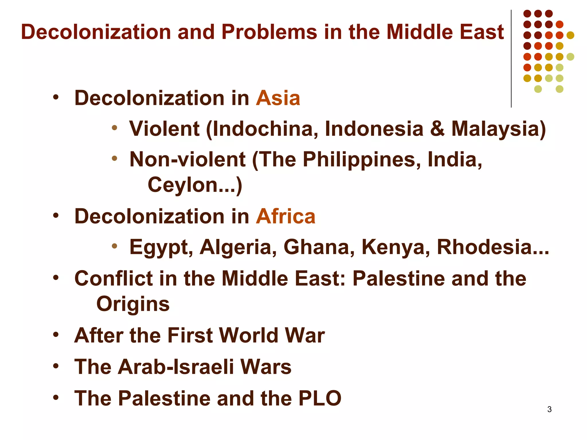 Unit 15 - Decolonization and problems in the Middle EAst | PPT