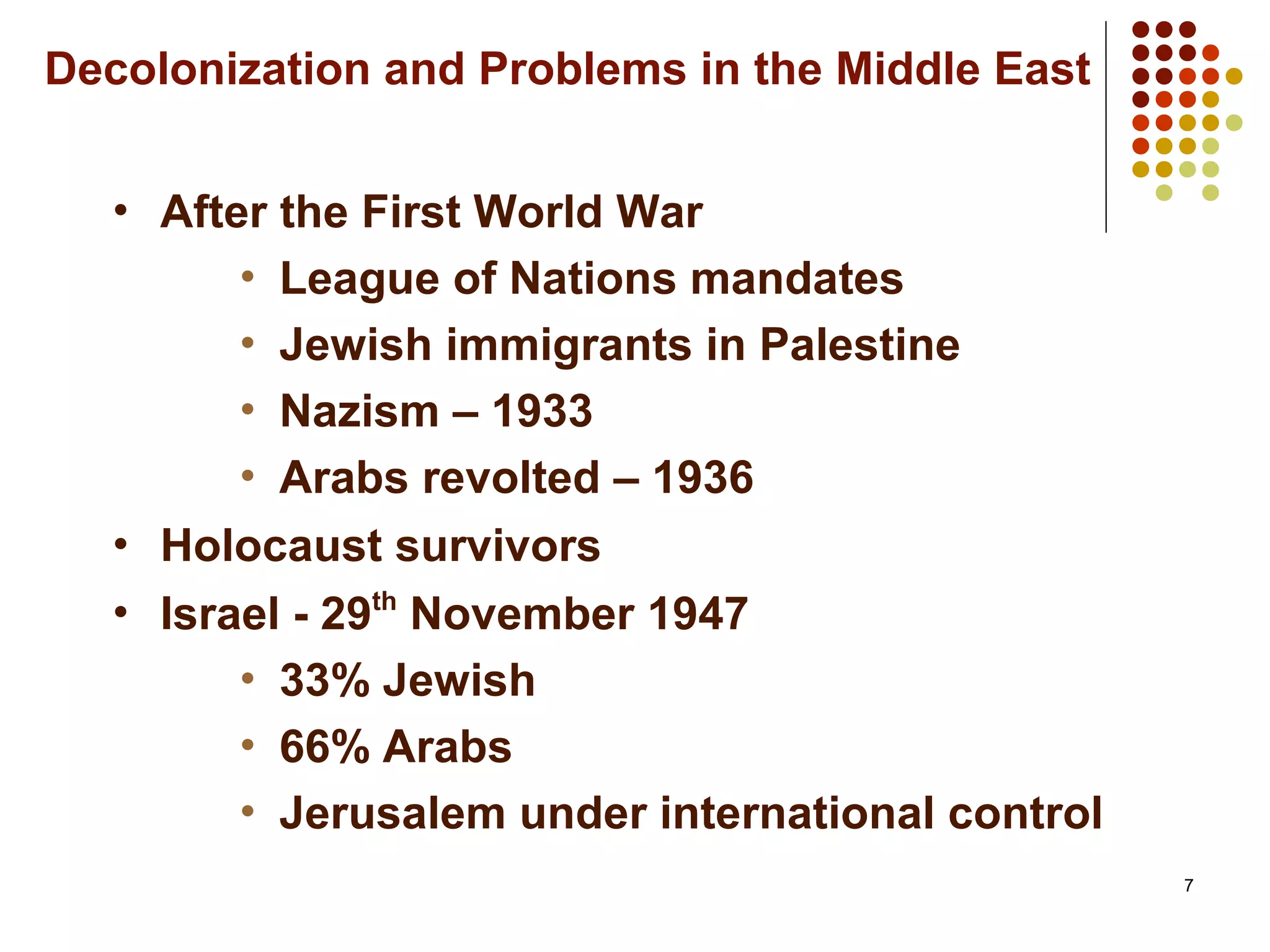 Unit 15 - Decolonization and problems in the Middle EAst | PPT