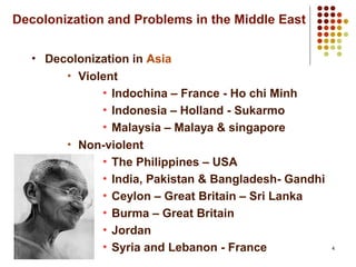 Unit 15 - Decolonization and problems in the Middle EAst | PPT