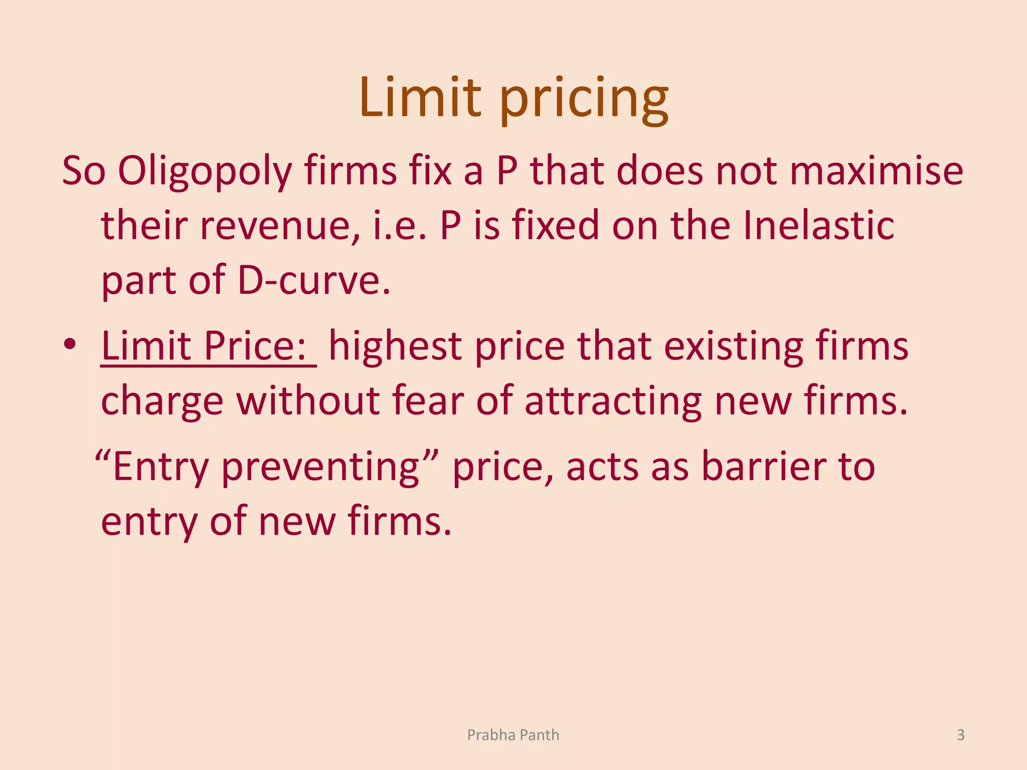 Bain’s limit pricing model | PPSX