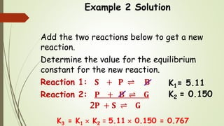 Chem 2 - Chemical Equilibrium IV: The Properties of the Equilibrium ...