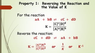 Chem 2 - Chemical Equilibrium IV: The Properties of the Equilibrium ...