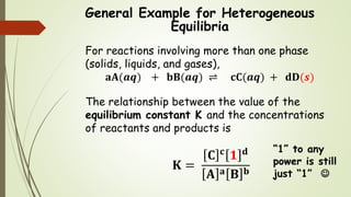 Chem 2 - Chemical Equilibrium VI: Heterogeneous Equilibria | PPT