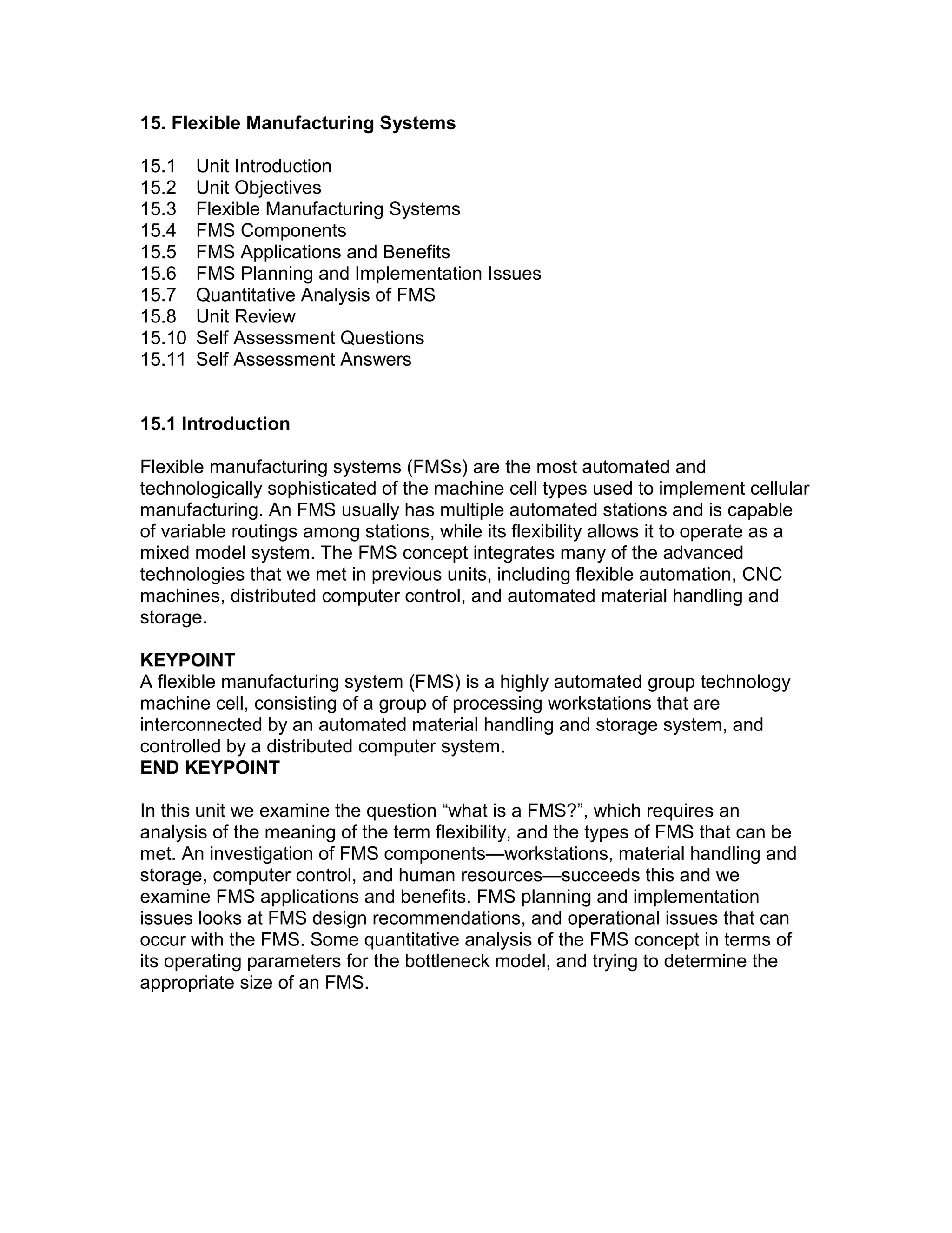 Flexible Manufacturing Systems | PDF