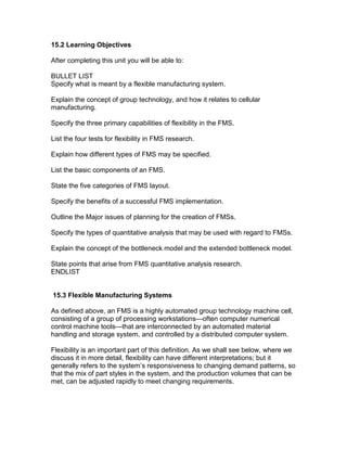 Flexible Manufacturing Systems | PDF