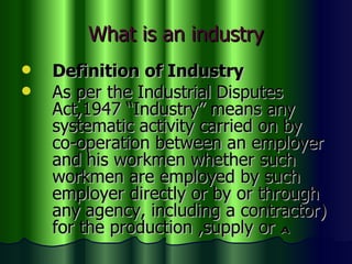 Types of industry and textile industry | PPT