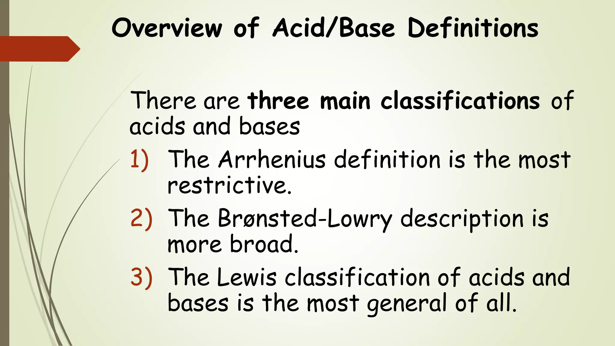Chem 2 - Acid-Base Equilibria I: The Basics of Acids and Bases | PPTX