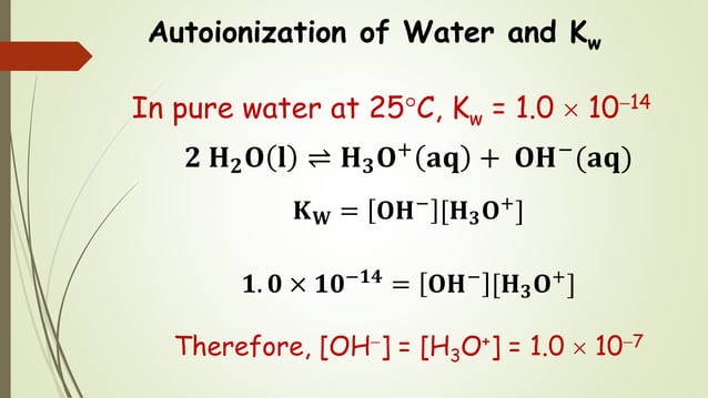 Chem 2 - Acid-Base Equilibria II - The Auto-Ionization of Water | PPTX ...